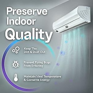 DuraSteel Wall Mounted Air Curtain Fan - White 36 Inch Air Door - UL Certified Heavy Duty - Commercial Super Power Indoor Over Door Fan with Door Magnetic Switch by Aerial Titan-2