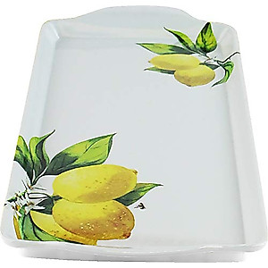 Calypso Basics Melamine Sandwich/Tidbit Tray, White, Lemon, Green, Small (6419)