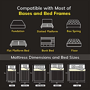 EGOHOME 12 Inch Twin Memory Foam Mattress, Therapeutic Mattress for Back Pain Relief, Cooper Gel Cooling Double Mattress in a Box, CertiPUR-US Certified, Made in USA, 38”x75”x12”, Black