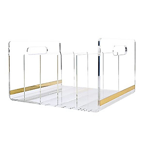 Acrylic File Sorter, 5 Sections Desk Plastic File Folder Rack,Clear Office File Organizer For Notebooks, Binders, Envelopes, Magazines CD (Magazine Holder)