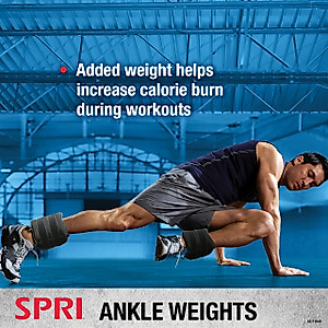 SPRI Adjustable Ankle Weights - Walking Weights for Strength Training Exercises, Resistance Endurance Workouts, General Fitness - For Strengthening & Toning Lower Body - 5lb Set (2.5lb Each)