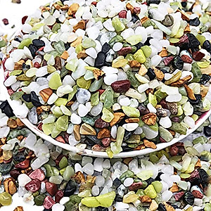 ZHUDDONG Gravel for aquarium-3LB Natural Mixed Color Gravel,Aquarium Gravel,Jade Bean Pebbles,for Outdoor & Indoor Home Plants Garden Decoration (Jade)