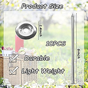 10 Sets Patio Rug Stakes 6 Inches Outdoor Rug Stakes Stainless Steel RV Mat Stakes Rug Spikes Patio Ground Stakes for Garden Camp Rug Outside Mat Carpet Tent