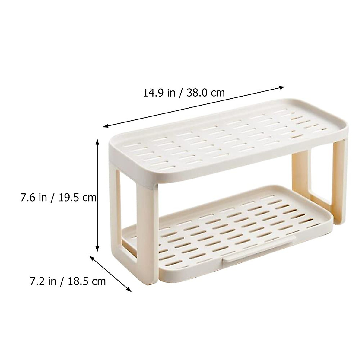 Hemoton Pull Out Shelf Jar Rack Bottle Stand Bathroom countertop Organizer Valet Tray Rack Organizer Storage Shelf Organizer Tray Jewelry Organizer Stand Metal White Make up Corner Frame