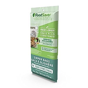 FoodSaver 1-Quart BPA-Free Multilayer Construction Vacuum Zipper Bags, 18 Count