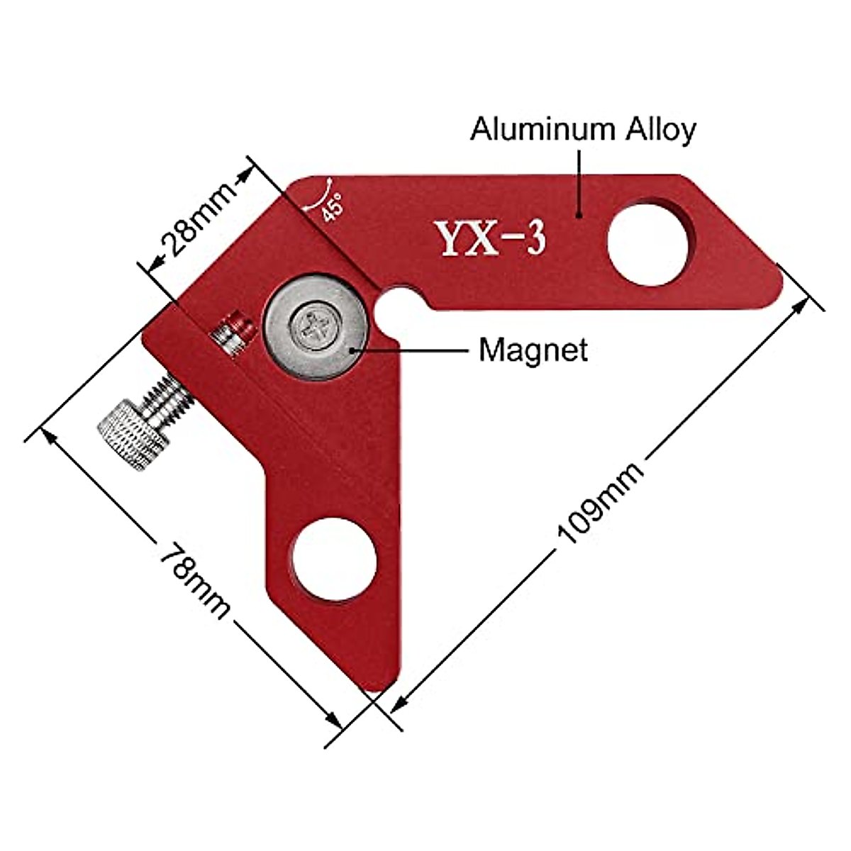 DDWT YX-3 Center Finder Woodworking Square Center Scribe 45 90 Degrees Angle Line Scriber Marking Tools Metric and Inch Ruler Magnetic Wood Measuring Scribe Tool