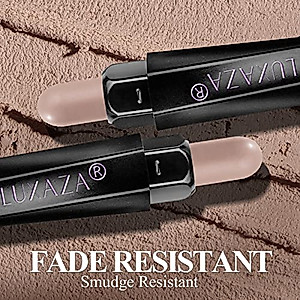 LUXAZA Cream Single Eyeshadow Stick with Blending Brush, Hypoallergenic Eye Shadow Stick Makeup, Pro Waterproof & Long Lasting Eye Brightener Stick, Eyeshadow Pencil Crayon Matte #86