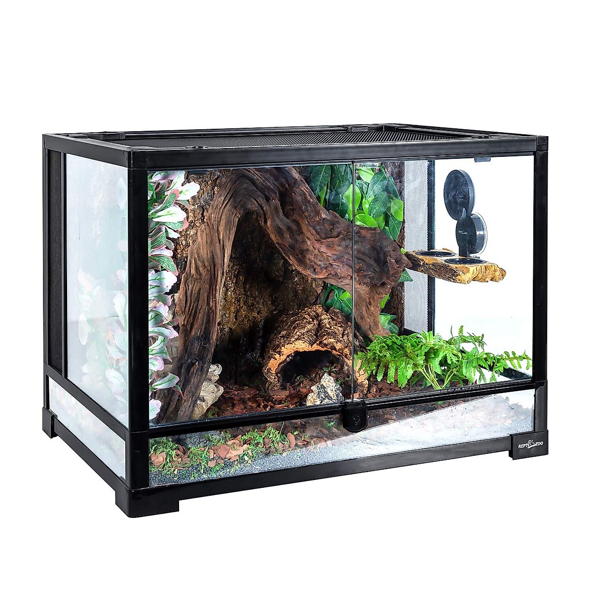 REPTI ZOO Turtle Basking Platform or Reptile Feeding Ledge with Suction Cup, Resin Flat Ramp for Turtle Reptile Chameleon Use