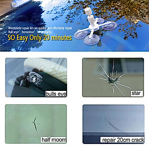 KSIDUT Windshield Repair Kit, 4 PCS Windshield Crack Repair Kit, Windshield Repair Kit for Chips and Cracks, Windshield Chip Repair Kit Quick Fix for Chips, Cracks, Star-Shaped Crack