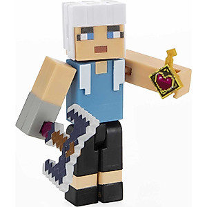 Mattel Minecraft Dungeons 3.25-in Collectible Greta Battle Figure and Accessories, Based on Video Game, Imaginative Story Play Gift for Boys and Girls Age 6 and Older