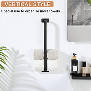 Towel Bar for Bathroom,16 inch Towel Rack Wall Mounted,Heavy Duty Hand Towel Holder Organizer Single Towel Rod Stainless Steel,Matte Black Finished