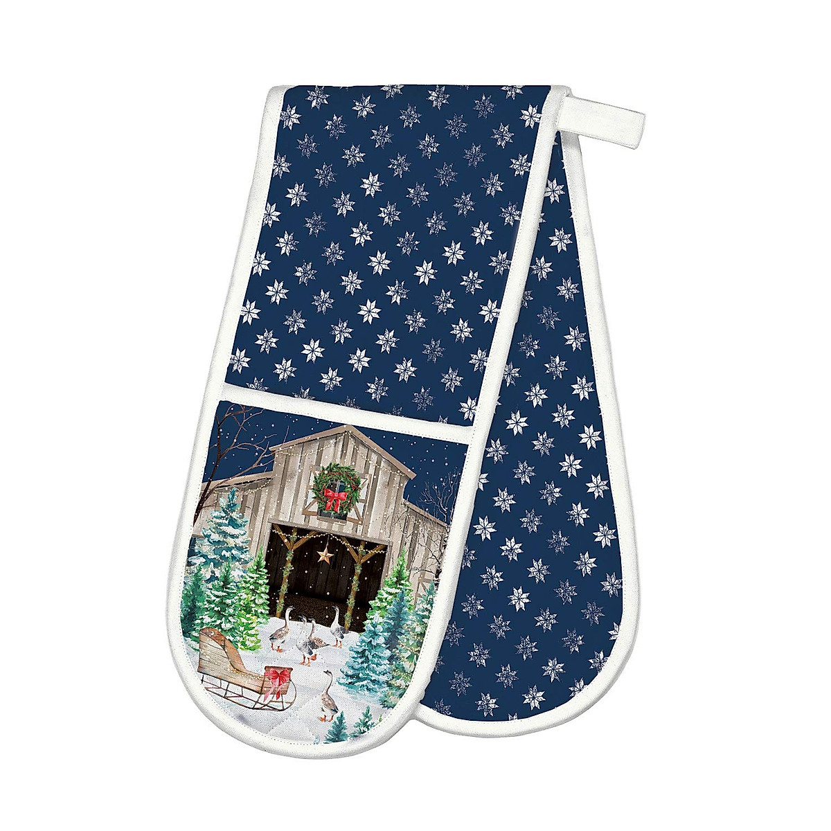 Michel Design Works Double Oven Glove, Christmas Snow