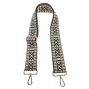 DEEPMEOW Wide Purse Straps Replacement Crossbody, Adjustable Retro Jacquard Guitar Strap, Multi-pattern Shoulder Bag Straps with Gold Hardware for Handbag (B-Retro strap)