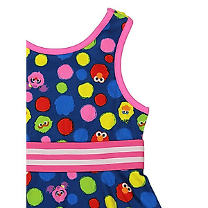Isaac Mizrahi Loves Sesame Street Elmo Baby Toddler Fit and Flare Soft Dress (3T, Toddler Multicolor)