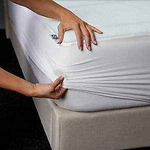 Sealy Mattress Topper, Waterproof Mattress Pad, Cool Touch Cooling Mattress Pad, King White