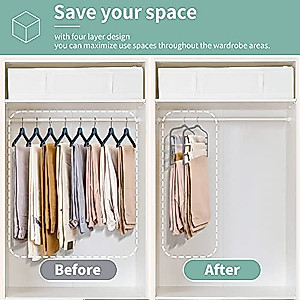 Velvet Hangers Pants Hangers Space Saving Hangers for Pants Non-Slip Multiple Closet Hanger Organizer for Trousers Tie Scarf Grey Pack of 4