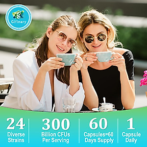 Probiotics for Women & Men - 300 Billion CFU, 24 Strains Probiotics + 15 Organic Herbs Prebiotics for Digestive, Gut Health, Immune, Constipation, Diarrhea & Whole-Body Health - 2 Months Supply