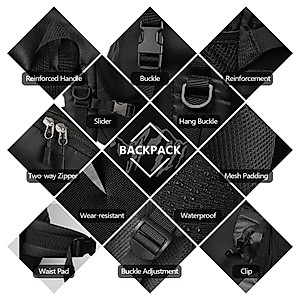 90L Hiking Backpack, Camping Travel Backpack with Rain Cover Lightweight Travel Daypack for Climbing Camping Touring (Black)