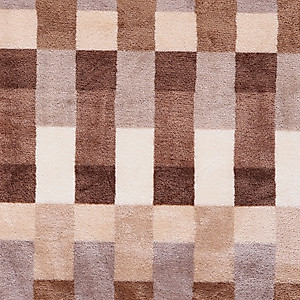 Mook Fabrics Fleece Flannel Check, Beige Cut by The Yard
