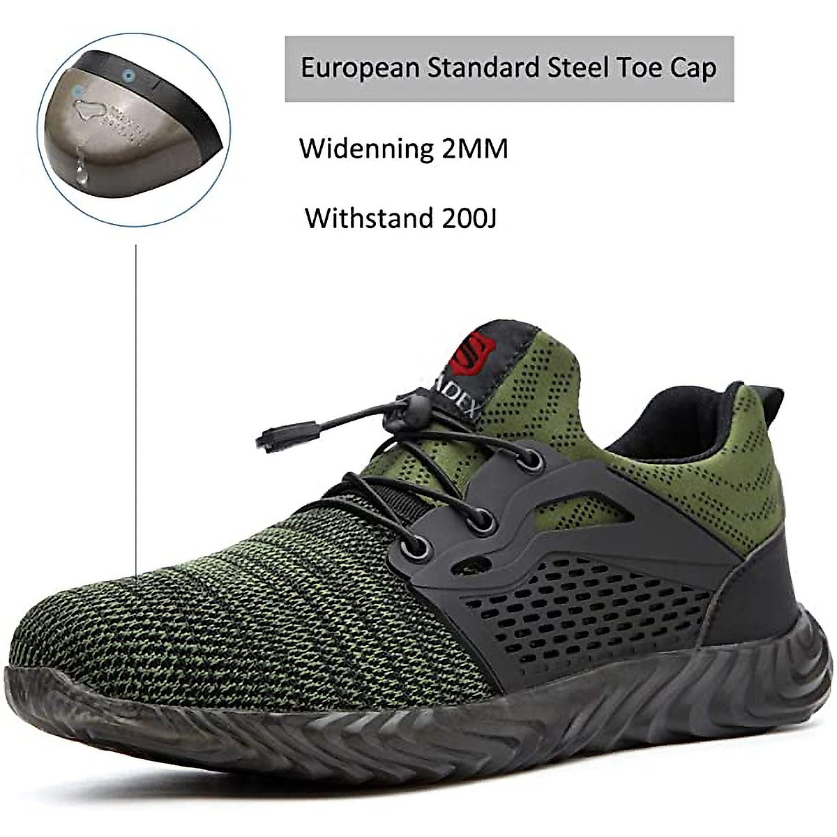 SUADEX Steel Toe Shoe for Men Work Shoes Womens Lightweight Comfortable Safety Sneakers