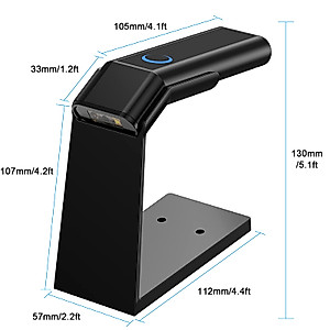 2D Barcode Scanner with Stand, Compatible with Bluetooth & 2.4G Wireless & Wired Code Scanner, USB Image Bar Code Reader for Laptops, Computers, Cashier,iPhone iPad Android