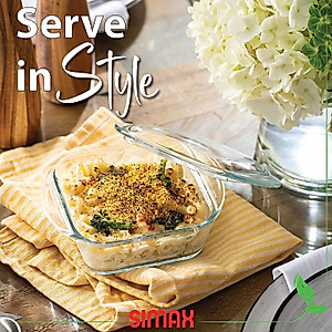 Simax Casserole Dish For Oven: Mini Glass Baking Dish With Lid ? Small, Personal Sized Bakeware and Cookware - Great for Storage ? Microwave, Oven, And Dishwasher Safe Borosilicate Glass Dish ? 10 Oz.