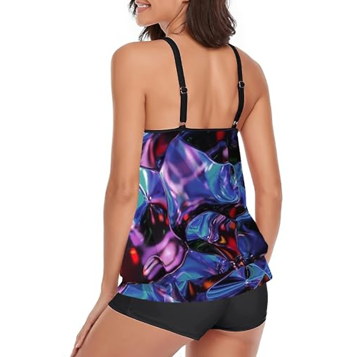 B2prity Tankini Top for Women Swimwear Top Only Tummy Control Bathing Suits Modest Swimsuits Blouson Swim Tank Top No Bottom