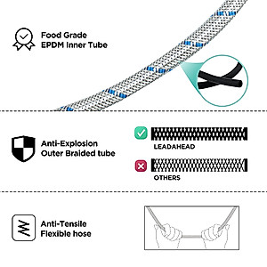23.5-Inch Bathroom Kitchen Faucet Connector Braided Stainless Steel Supply Hose G1/2'' Female Compression Thread x M10 Male Connector Faucet Supply Line 2 Pcs(1 pair)