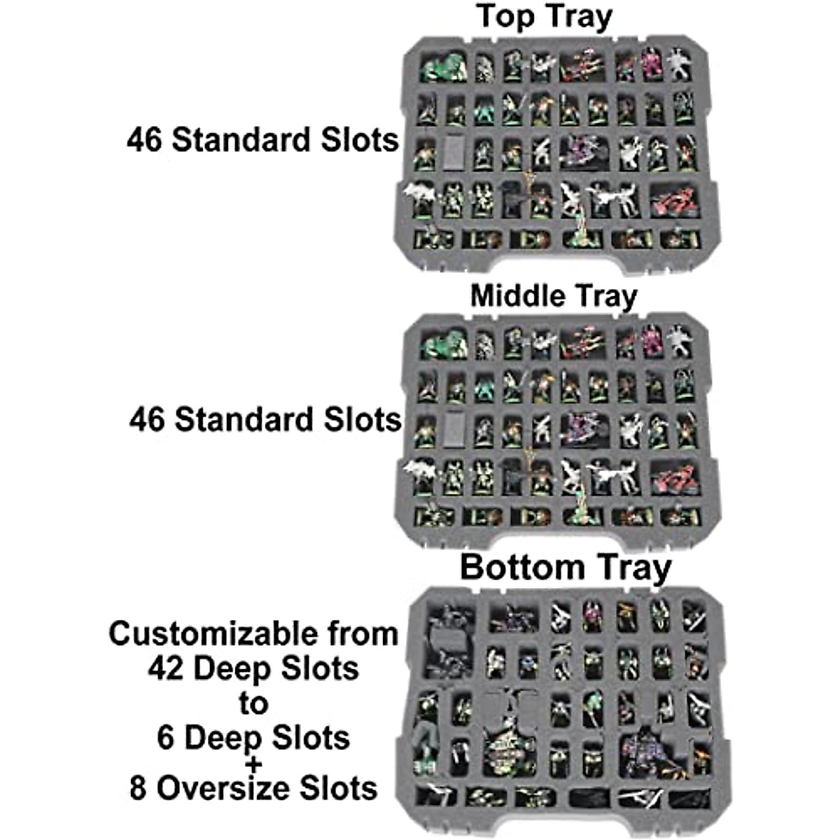 Case Club 134+ Miniature Figurine Hard Shell Carrying Case - Fits Warhammer 40k, DND, Battletech, Citadel & More! This Tabletop Army Travel & Storage Case Will Organize Your D&D and Warhammer Set