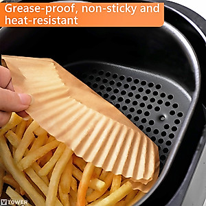 100Pcs Air Fryer Parchment Paper Liners - 6.3 Inch Non Stick Air Fryer Liners Disposable Baking Supplies Roasting Pan Liners for Air Fryer Accessories - Parchment Paper for Air Fryer Liner for Oven