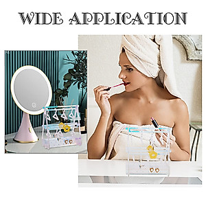 PH PandaHall Acrylic Earring Holder, Coat Hanger Jewelry Display 52 Holes Dangle Earring Hanging Organizer Acrylic Ear Studs Display Rack for Retail Show Personal Exhibition, 5.5x3.2x5.9inch