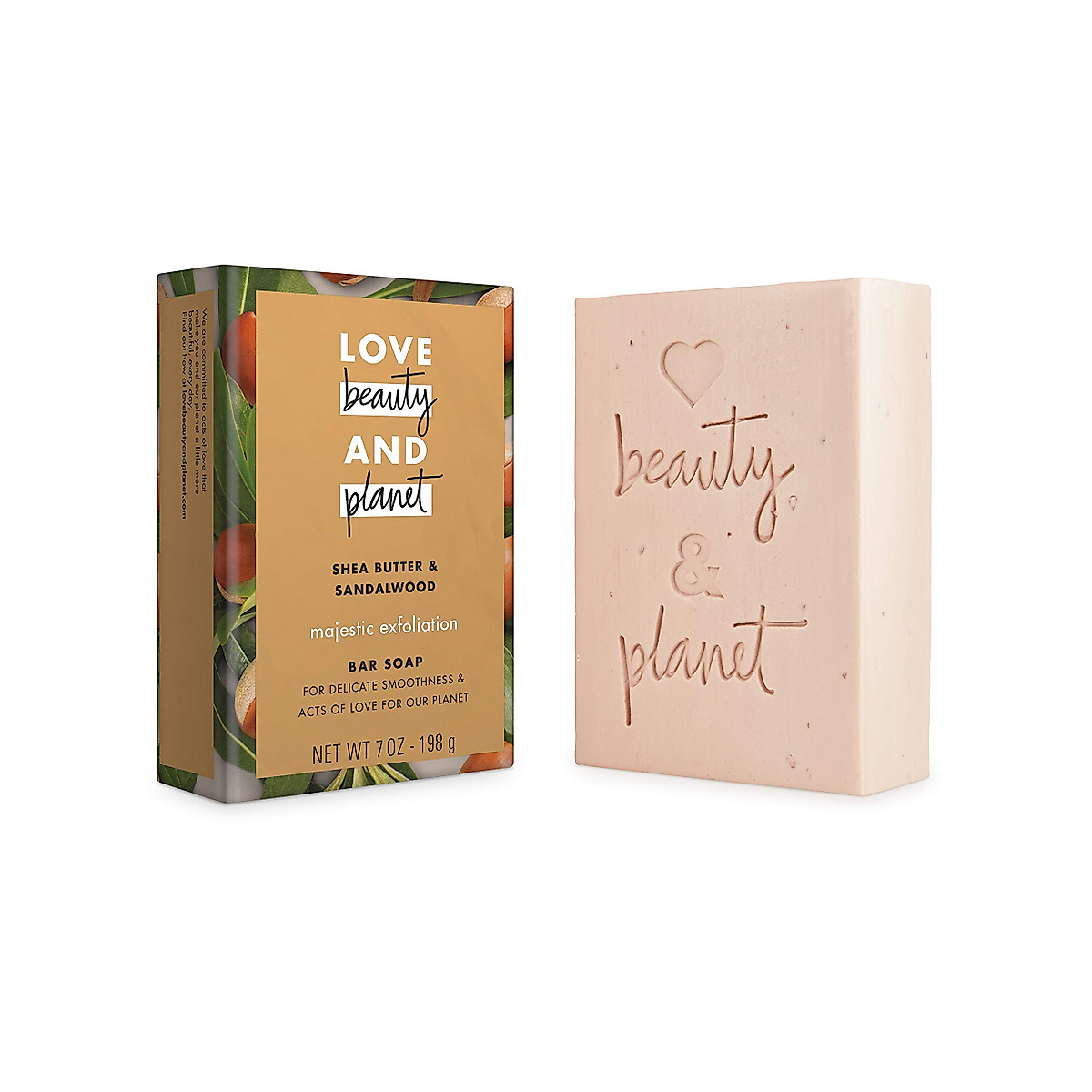 Love Beauty And Planet Majestic Exfoliation Bar Soap Shea Butter & Sandalwood, 7 oz, Pack of 3