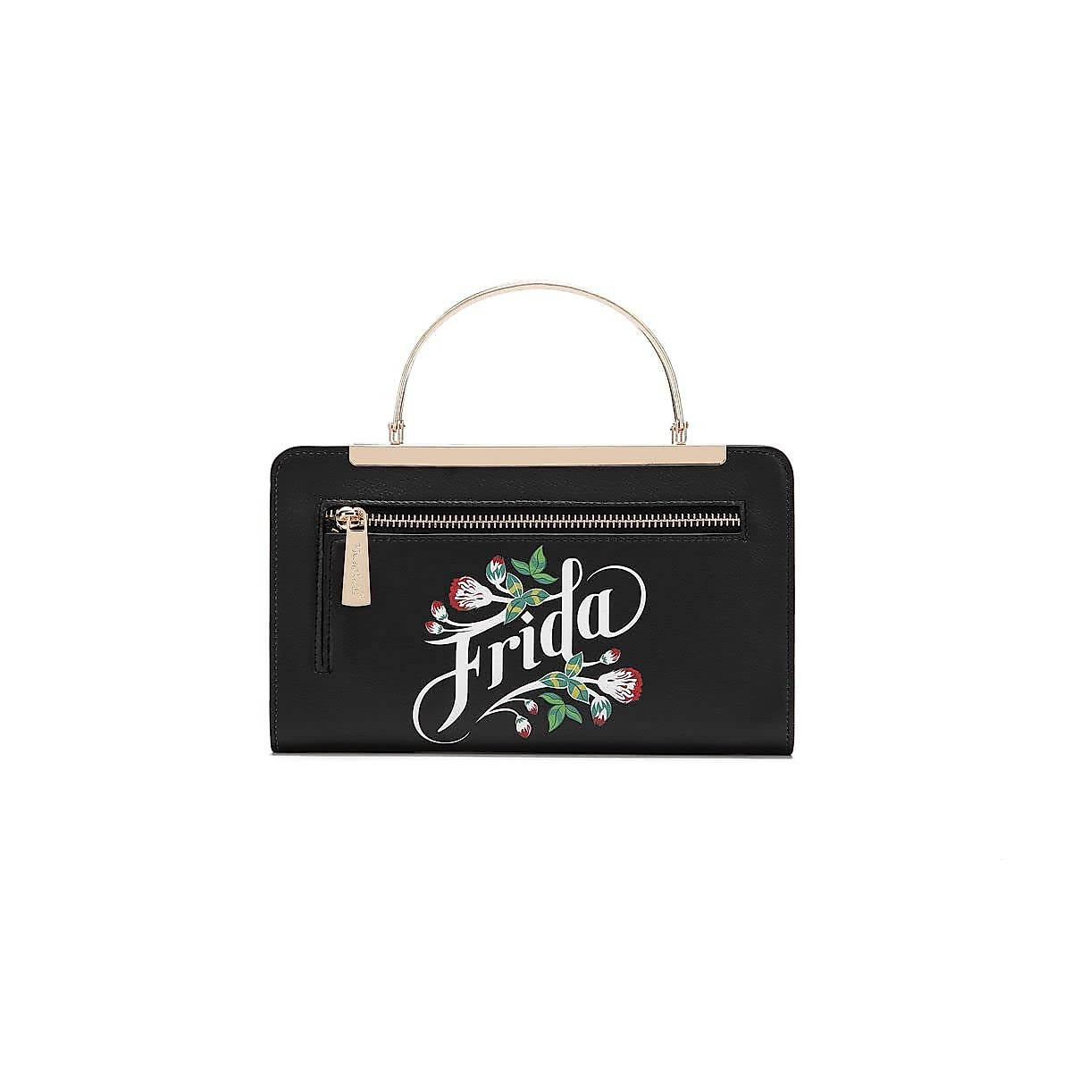 Frida Kahlo Flower Collection Licensed Cross Body Bag (Black)