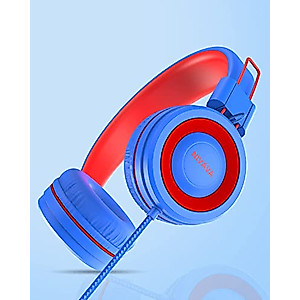 NIVAVA Kids Headphones, K8 Wired Headphones for Kids with Adjustable Headband, 3.5 MM Jack for School, Foldable On-Ear Headset for Amazon Kindle, Fire Boys Girls Children, Tablet Cellphones Airplane