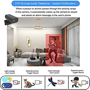 PNZEO W9 Mini Cameras Home Security Camera Indoor Wireless WiFi Remote View Outdoor Waterproof Smart Camera with Human Body Detection,Super-Long Battery Life