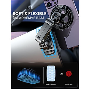 eSamcore Compatible with Magsafe Car Mount, Magnetic Phone Holder for Car with Flexible Base for Magsafe Dash Mount Car Accessories Car Phone Holders for iPhone15 14 13 12 Pro Max [1 PC]