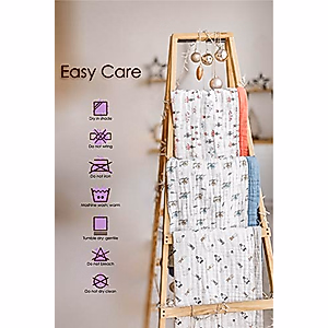 Kofaneek Blanket Toddler for Newborn, Infant, Unisex, Boy & Girl, 6 Layers Soft and Breathable, 43X43 inches, Ideal Lightweight Cotton Muslin (Blue Snail)