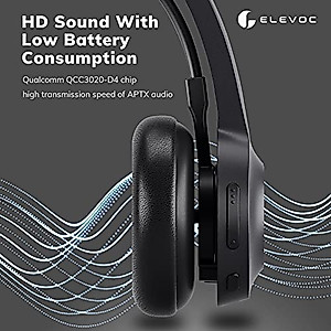 ELEVOC Trucker Headset: AI Noise Cancelling Mic, 50 Hr Talk