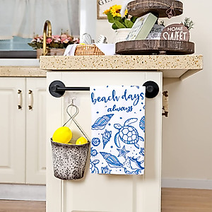 GEEORY Kitchen Towels for Summer Decor Beach Ocean Dish Towels 18x26 Inch Ultra Absorbent Bar Drying Cloth Hand Towel for Kitchen Bathroom Party Home Decorations Set of 2