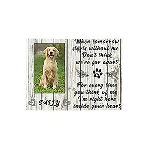 Custom Dog Photo and Name Panel for Tabletop Display 8x6 Inches When Tomorrow Starts Without Me Pet Sympathy Gift Personalized Dog and Cat Memorial Gifts