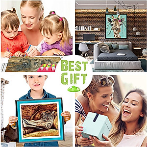 IEFSCAY 5D Diamond Painting by Number Kit, Full Drill Black Cat Angels Embroidery Cross Stitch Picture Supplies Arts Craft Wall Sticker Decor 8X12 inch