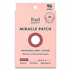 Rael Pimple Patches, Miracle Invisible Spot Cover - Hydrocolloid Acne Pimple Patches for Face, Blemishes and Zits Absorbing Patch, Breakouts Spot Treatment for Skin Care, Facial Stickers, 2 Sizes (96 Count)