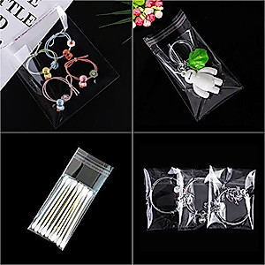 Crystal Clear Self Sealing Cello Bags 1000pcs 3x3" Small Resealable Bags 1mil OPP Poly Bags for Jewelry Earrings Candies Bakery Candle Soap Cookie 9 Sizes to Choose from
