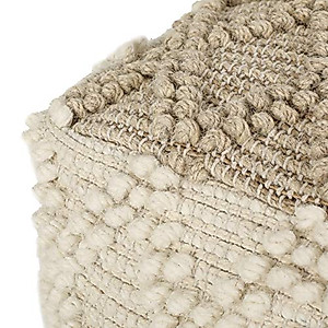 Christopher Knight Home Dellroy Pouf, Ivory + Beige