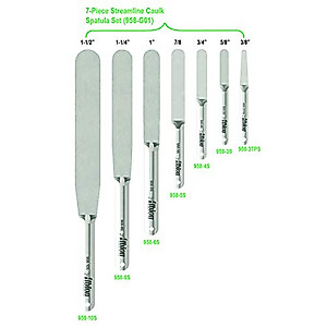 Albion Engineering 958-G01 Streamline Caulk Spatula 7-Piece Set, Оnе Расk, Stainless Steel (Pack of 7)