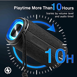 UrbanX Scorpio Series Bluetooth Speaker, IPX6 Waterproof Speakers HD Surround Sound with Punchy Bass, True Wireless Pairing, BT5.3, Portable Speaker for Poco X2 - Black