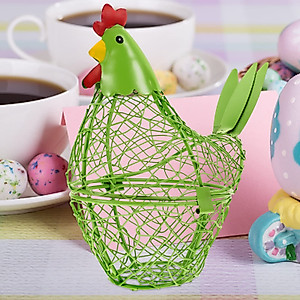 Didiseaon Fresh Egg Holder Eggs Gathering Basket Hen Egg Basket Iron Storage Rack Vintage Kitchen Storage Basket Vegetable Basket