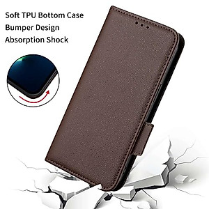 Case Compatible with Samsung Galaxy Z Fold 5,Leather Flip Case with Card Slot,Wallet Design,Standable Flip Case Brown