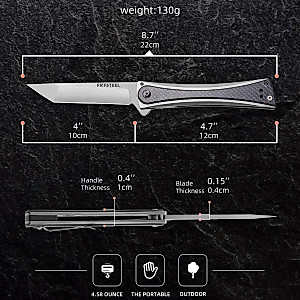 FXFSTEEL Folding Knives 9CR18MOV Satinless Steel Blade with Multi tool Tactical Knife for Outdoor, Survival, Hunting and Camping EDC Pocket Folding Knife with Clip