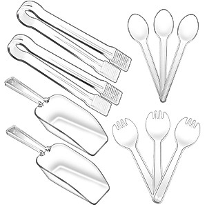 TBoxBo Food Scooper Transparent Tongs Plastic Serving Utensils Feeding Spoon 28 Pack Mini Transparent Thickened Plastic Scoop Dog Food Scoop Pet